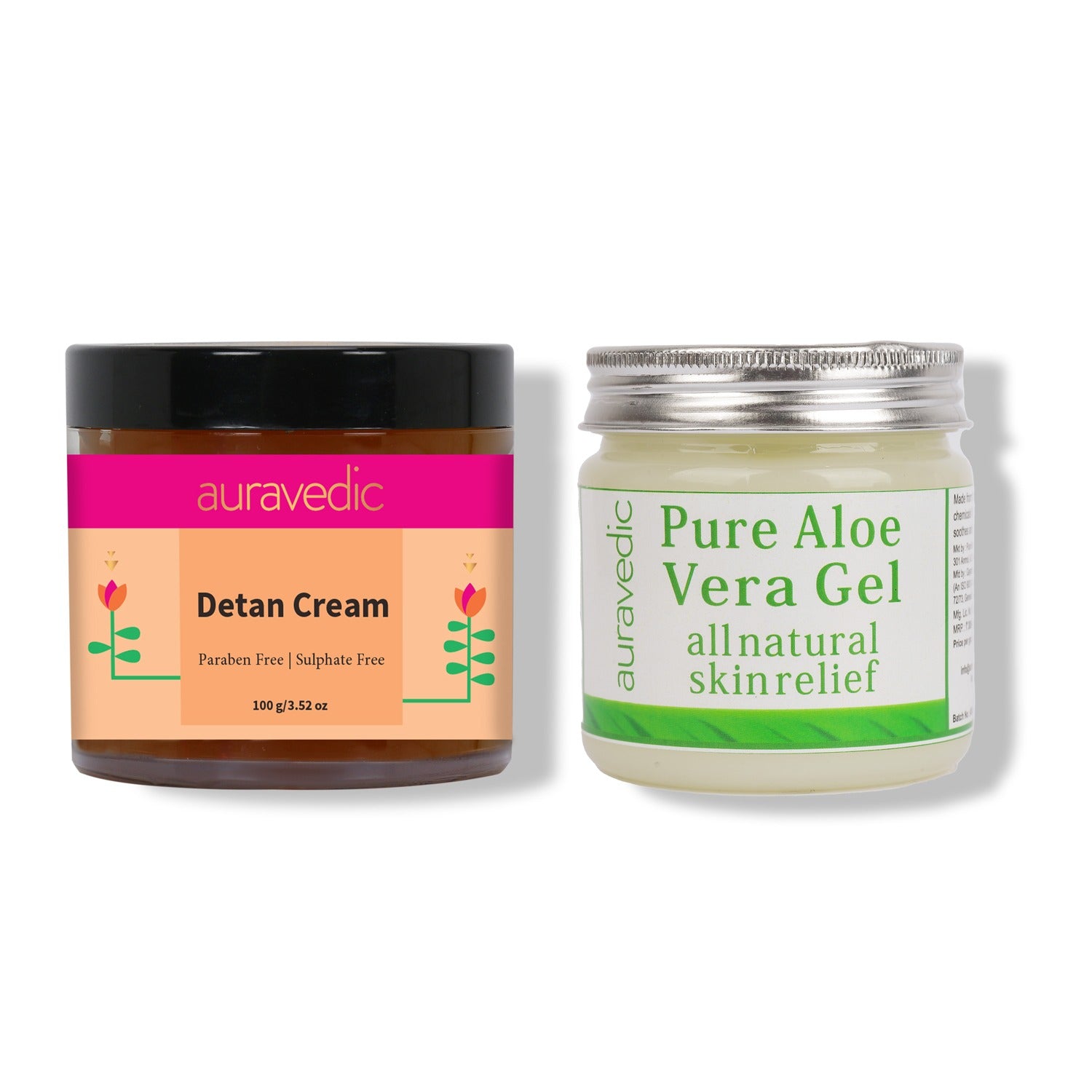 Buy Auravedic's Detan cream and Aloevera gel